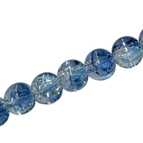 10 MM ROUND GLASS CRACKLE BEADS CLEAR / MIDNIGHT - 80 PCS – All About Beads