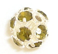 6mm Silver/olive Ball 1pce | All About Beads