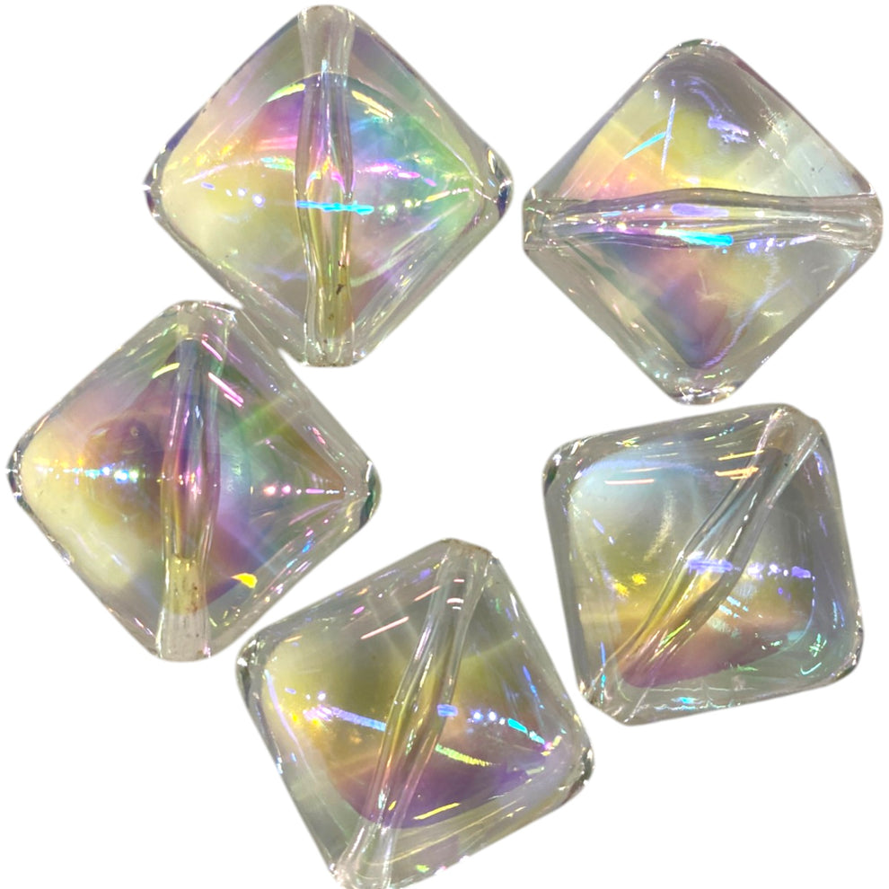19 X 12 MM CLEAR CRYSTAL SQUARES - 5 PCS – All About Beads