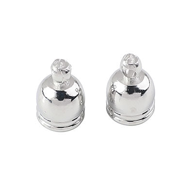 9 X 6 Mm (5 Mm Hole) Silver End Caps - 25 Pcs – All About Beads