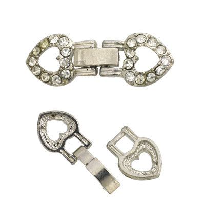 32 X 12 Mm Silver 2 Strand Clasp - 1 Set | All About Beads