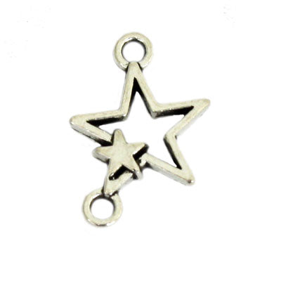 15 MM STAR CONNECTOR SILVER - 30 PCS – All About Beads