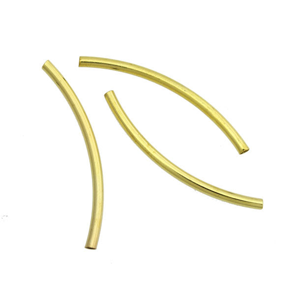 35 X 2 Mm Gold Metal Tube - Approx 40 Pcs | All About Beads