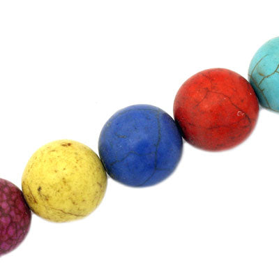 MAGNESITE 16 MM ROUND MIX COLOURS - APPROX 25 PCS – All About Beads