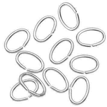 Silver Oval Jump Rings - 10 Grams | All About Beads