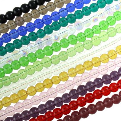 4 MM ROUND GLASS BEAD STRAND / 37 COLOURS - 82 PCS EACH STRAND – All ...